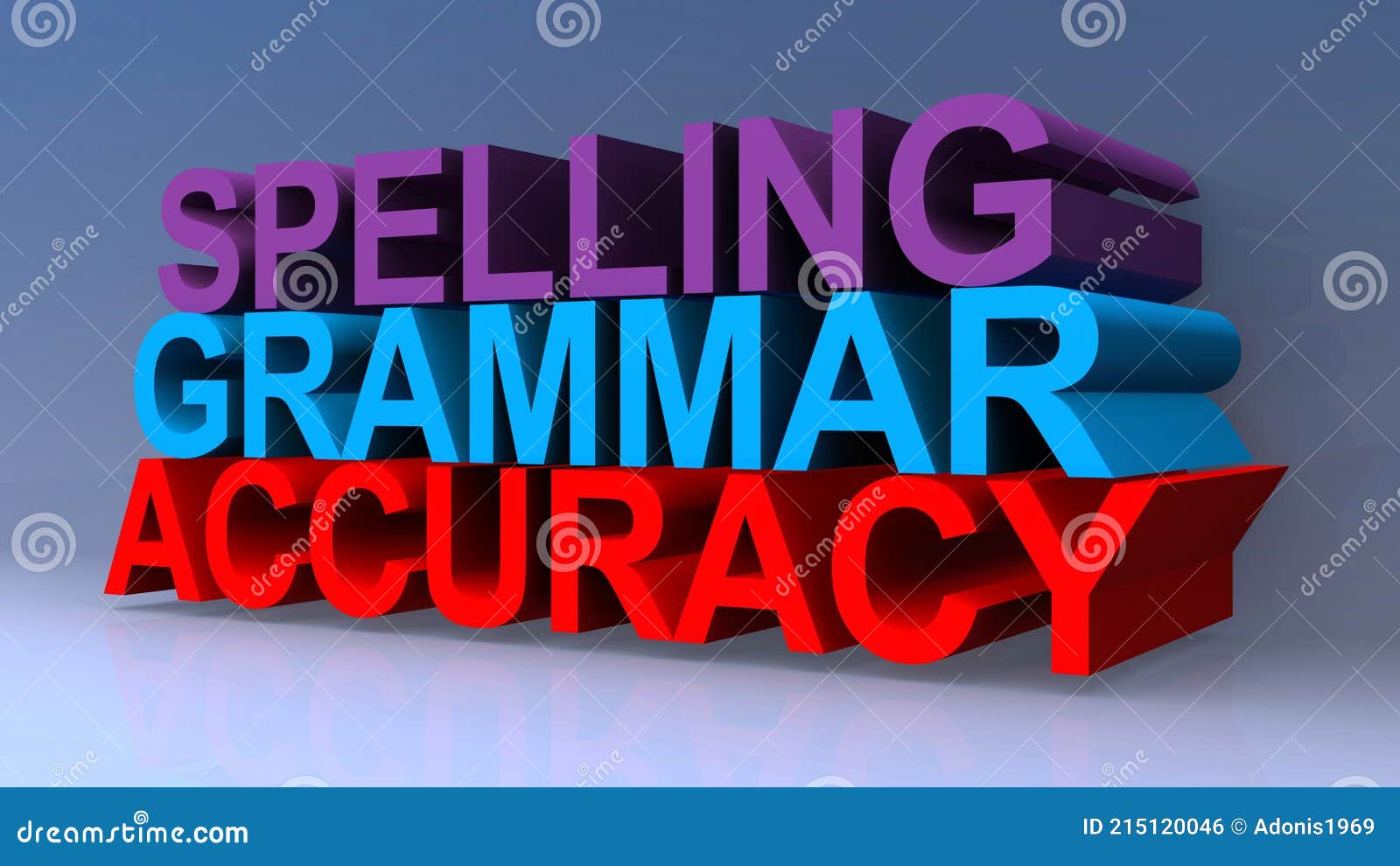 Spelling Grammar Accuracy on Blue Stock Illustration - Illustration of ...