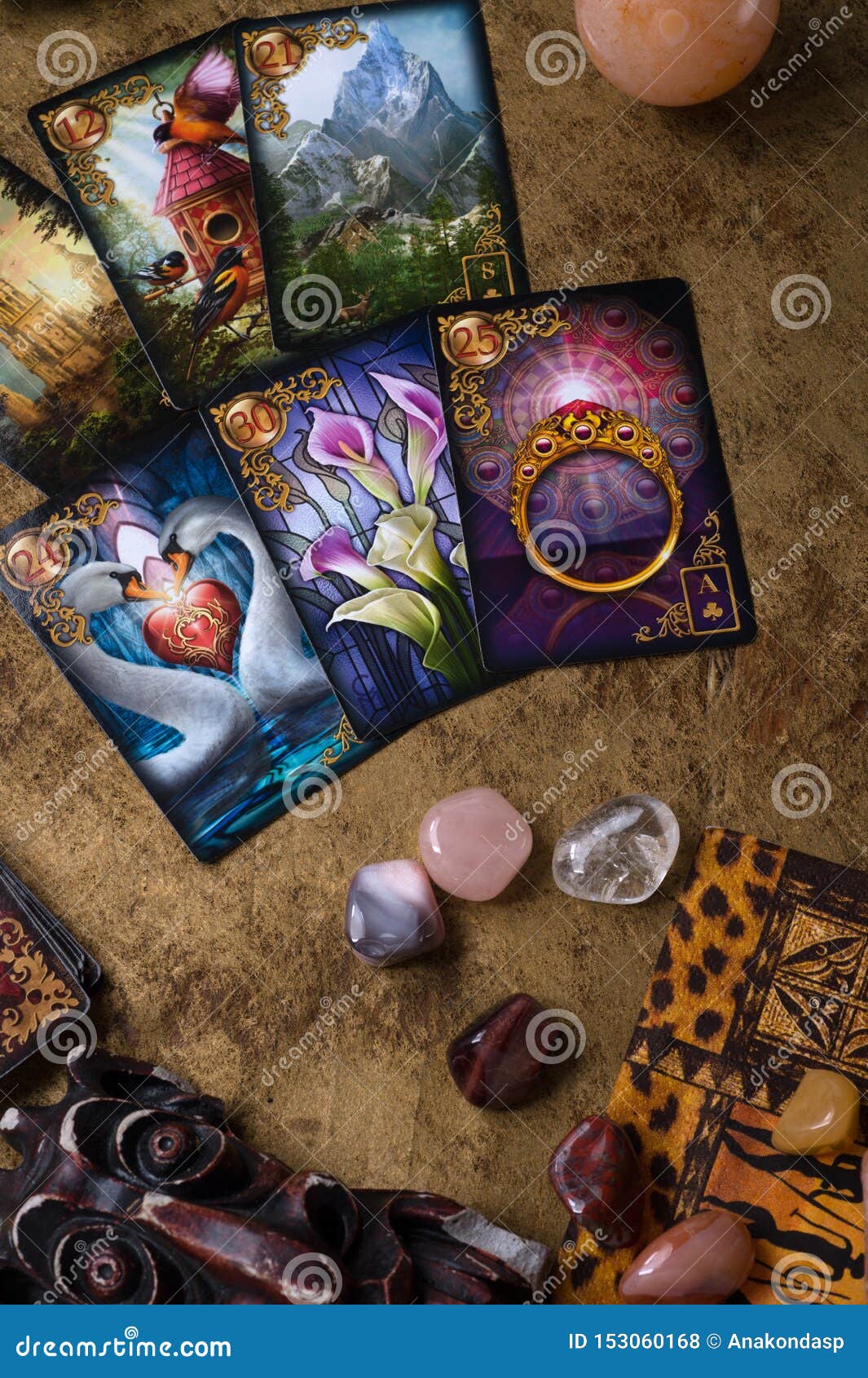 Spelling Tarot with Devil Figure. Studio Shot Stock Photo - Image of ...