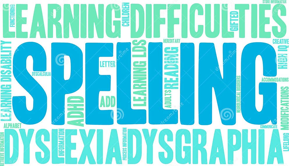 Spelling Word Cloud stock vector. Illustration of hereditary - 102630065