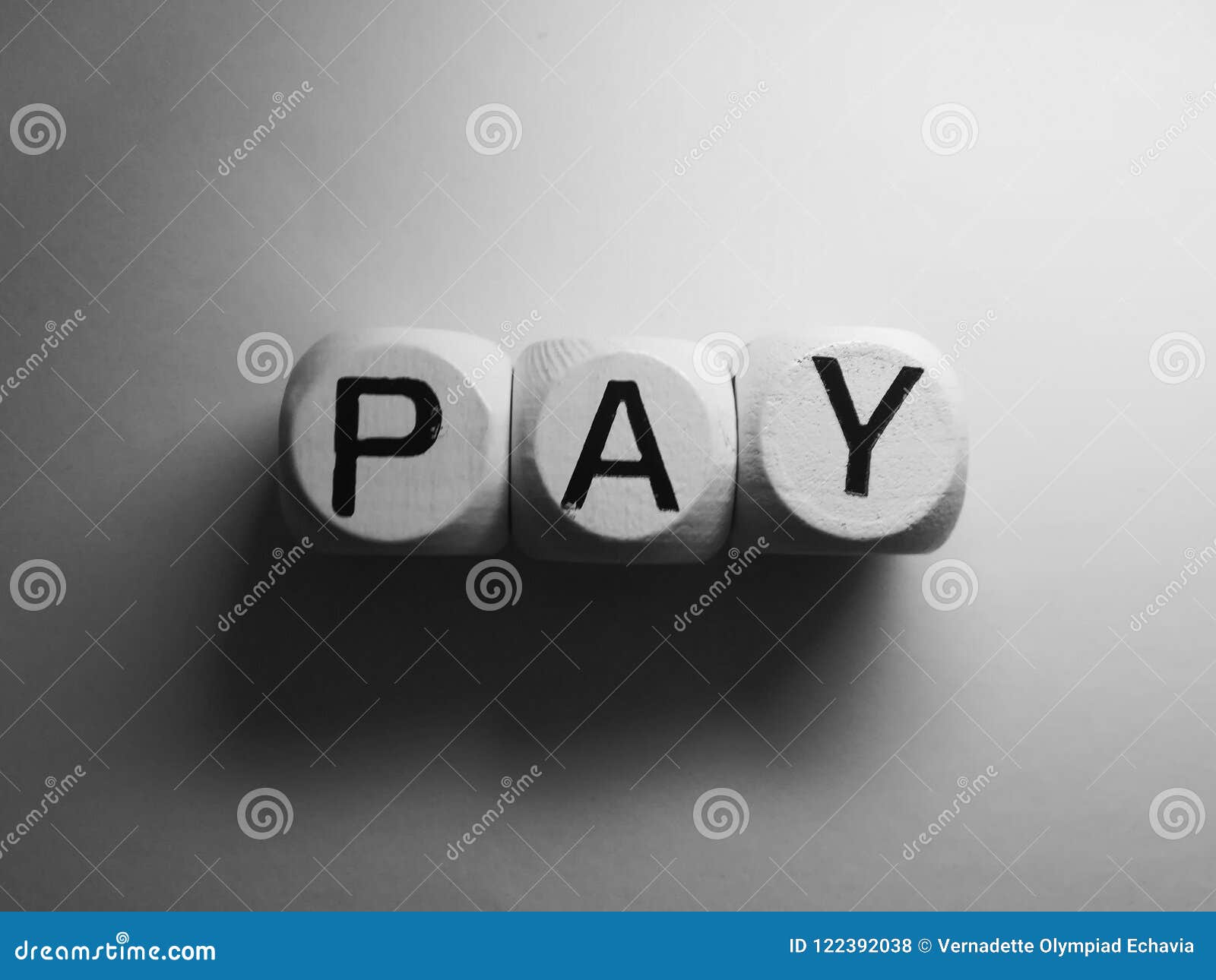 Word pay spelled on dice stock photo. Image of sign - 122392038