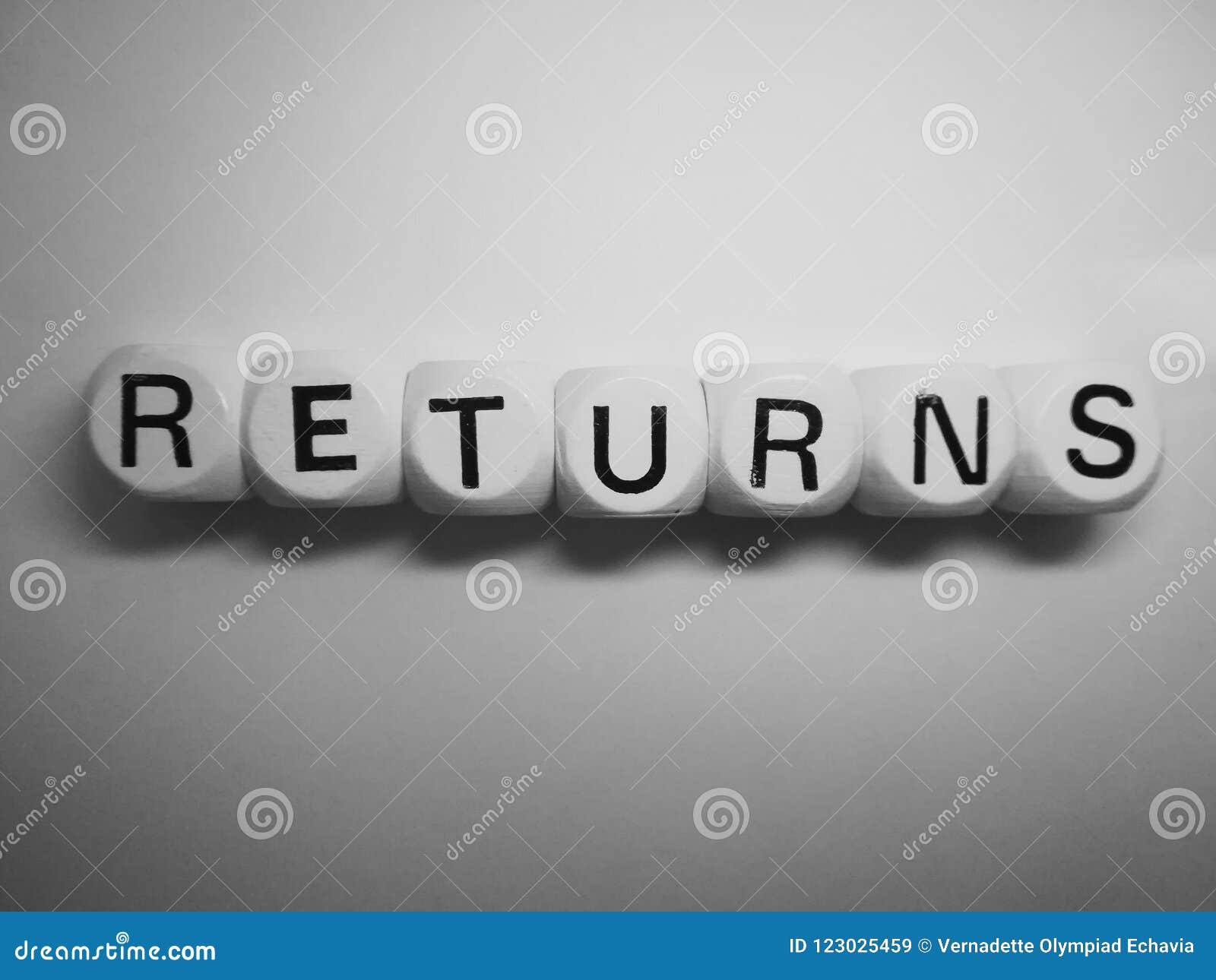 Word Return Spelled on Dice Stock Image - Image of dice, typescript ...