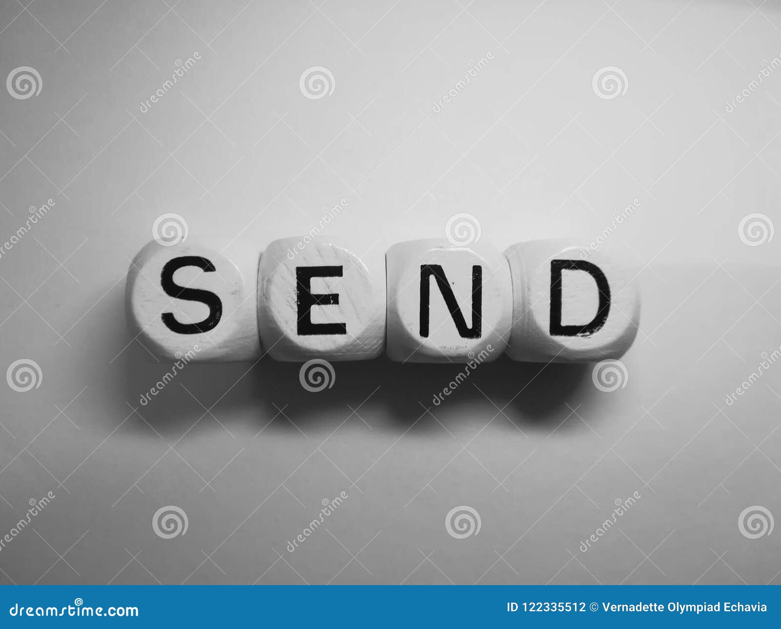 Word send spelled on dice stock photo. Image of theme - 122335512