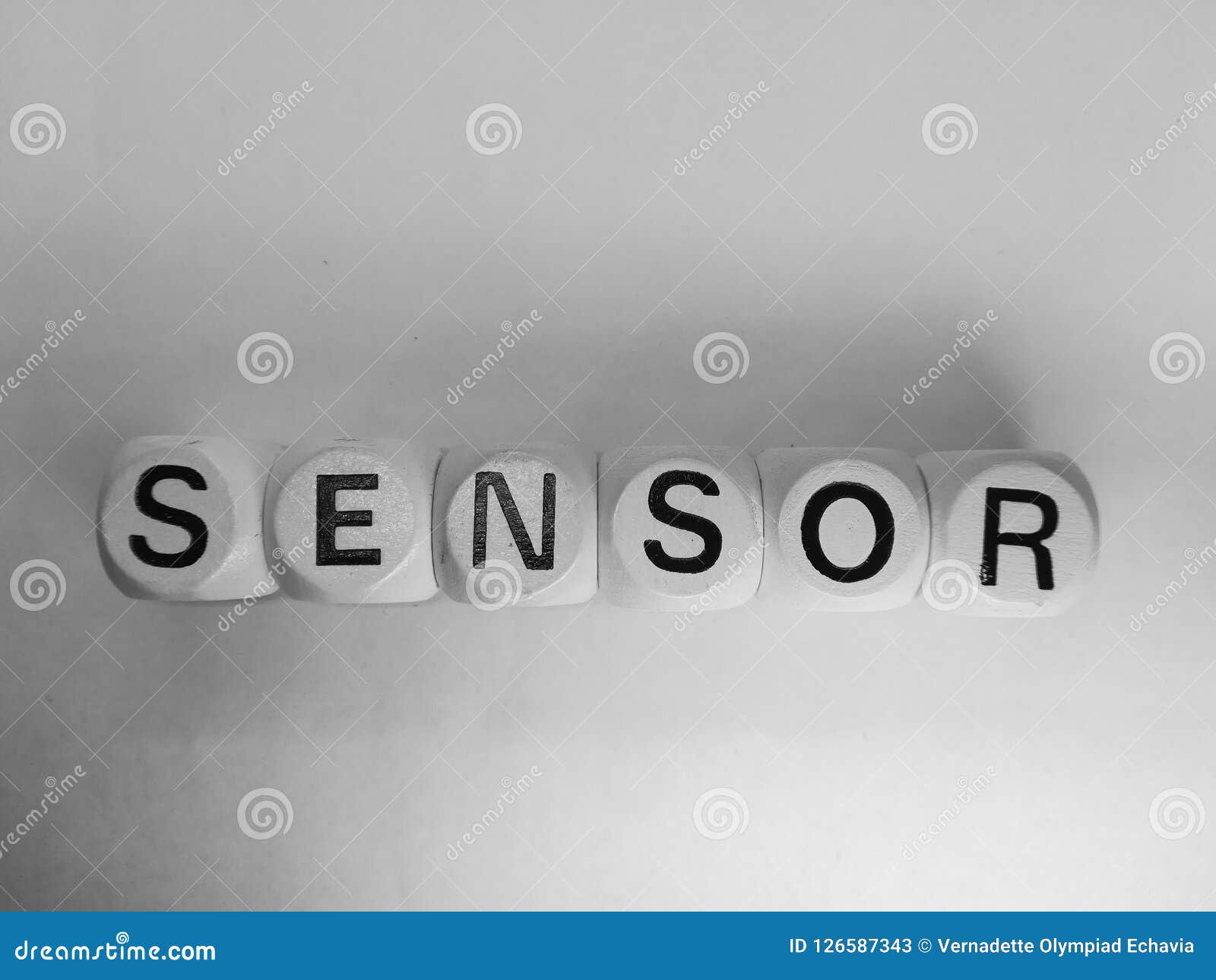 Word Sensor Spelled on Dice Stock Image - Image of title, spelled ...
