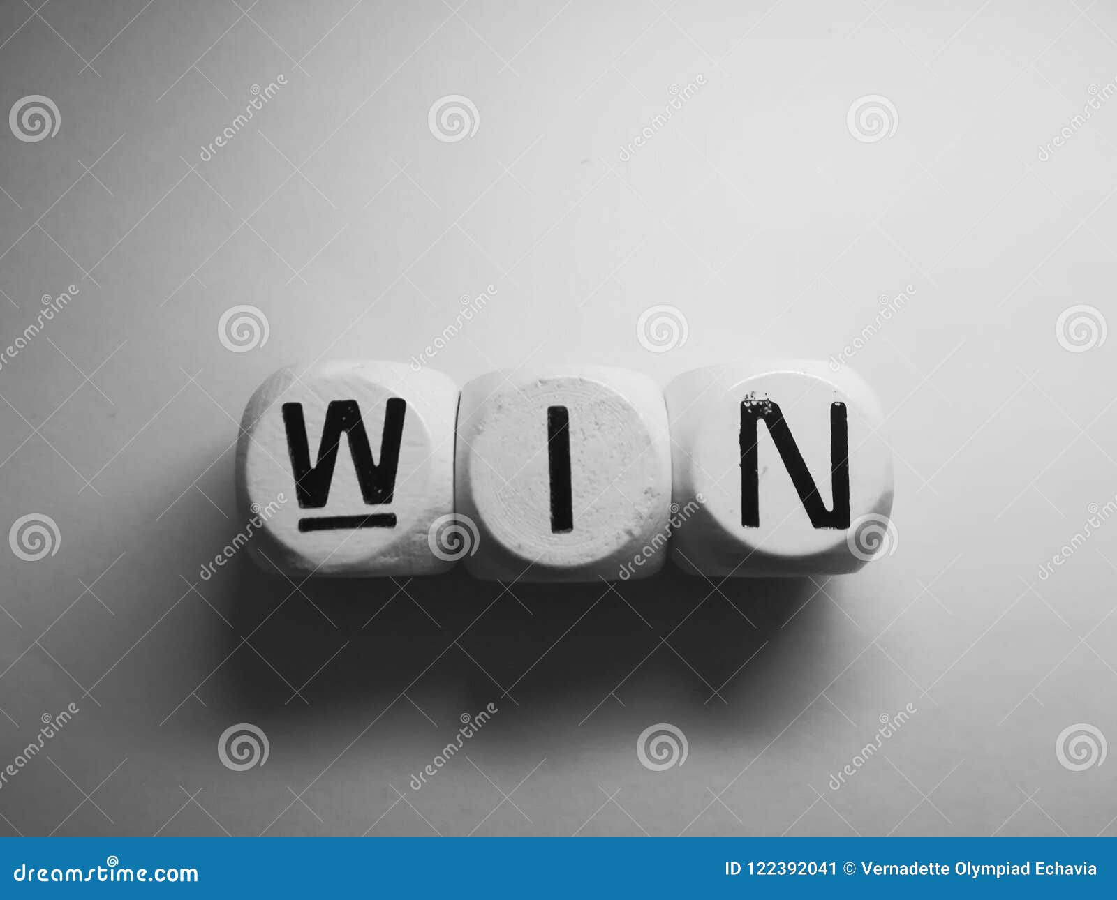 Word win spelled on dice stock image. Image of wooden - 122392041