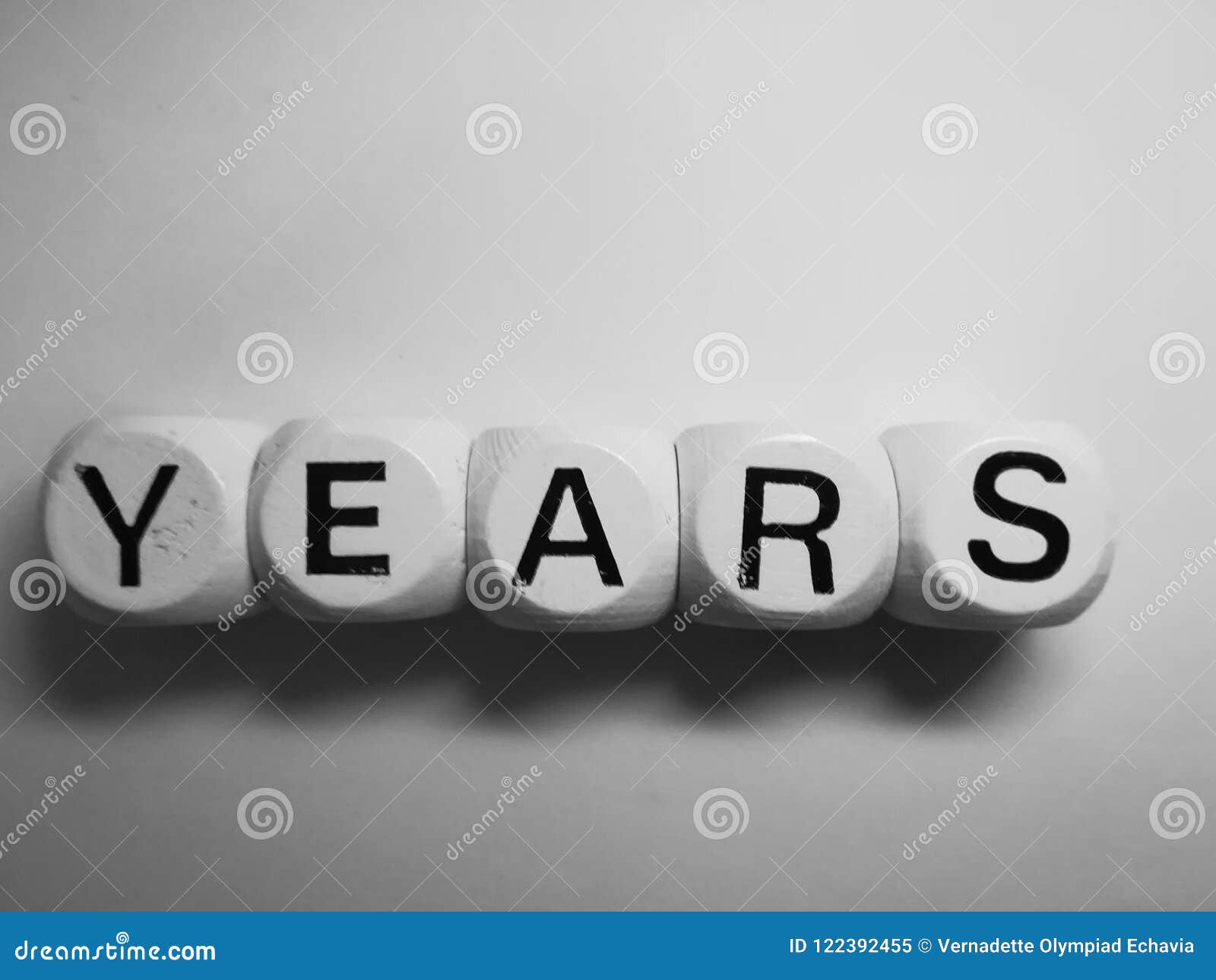 Word years spelled on dice stock image. Image of spell - 122392455