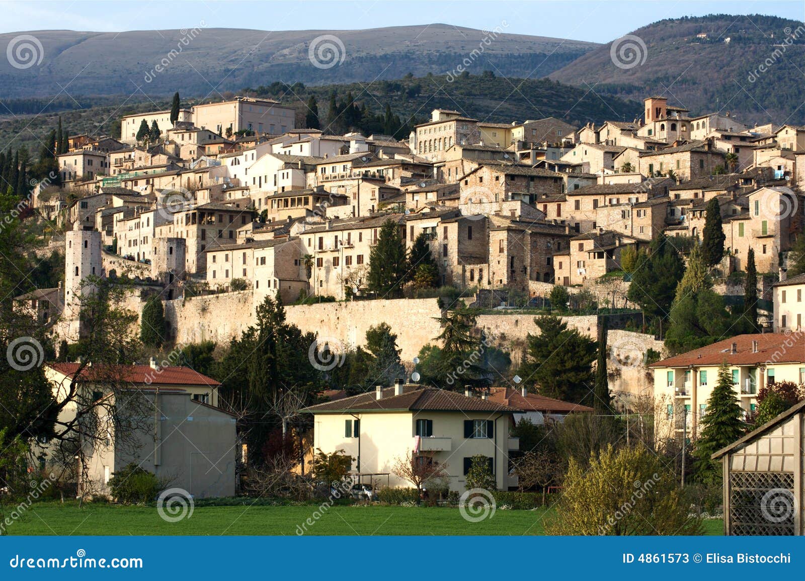 Spello, italy stock image. Image of mountain, green, scenics - 4861573