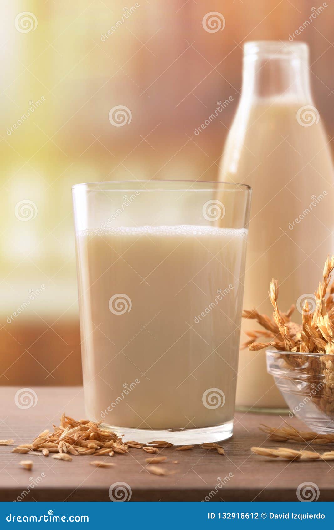 Spelt Drink in Glass in a Rustic Kitchen Vertical Stock Photo - Image ...
