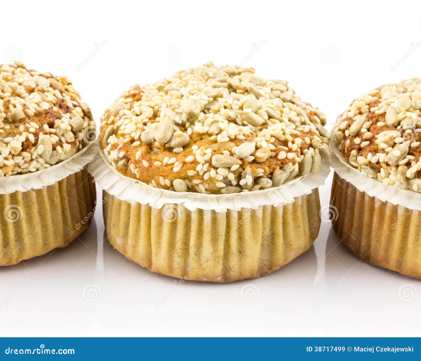 Spelt Muffins with Sesame and Grains Stock Image - Image of baked ...