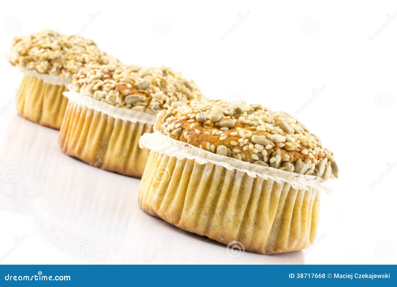 Spelt Muffins with Sesame and Grains Stock Photo - Image of poppy ...