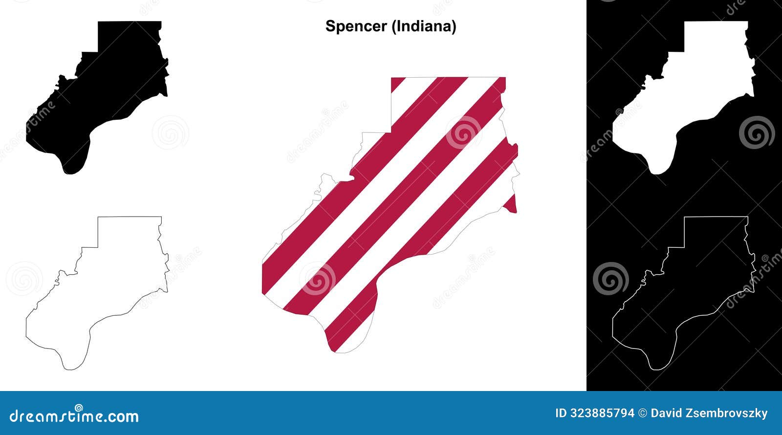 Spencer Outline Map Vector Illustration | CartoonDealer.com #323885794