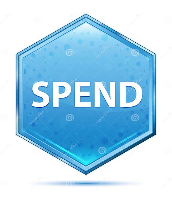 Spend Crystal Blue Hexagon Button Stock Illustration - Illustration of ...