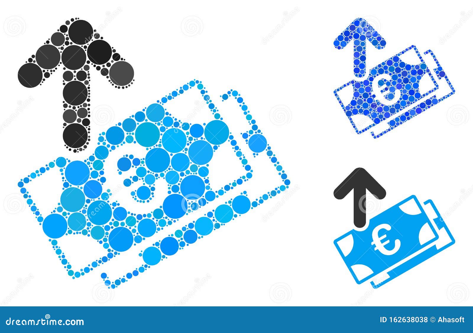 Spend Euro Banknotes Composition Icon of Spheric Items Stock ...