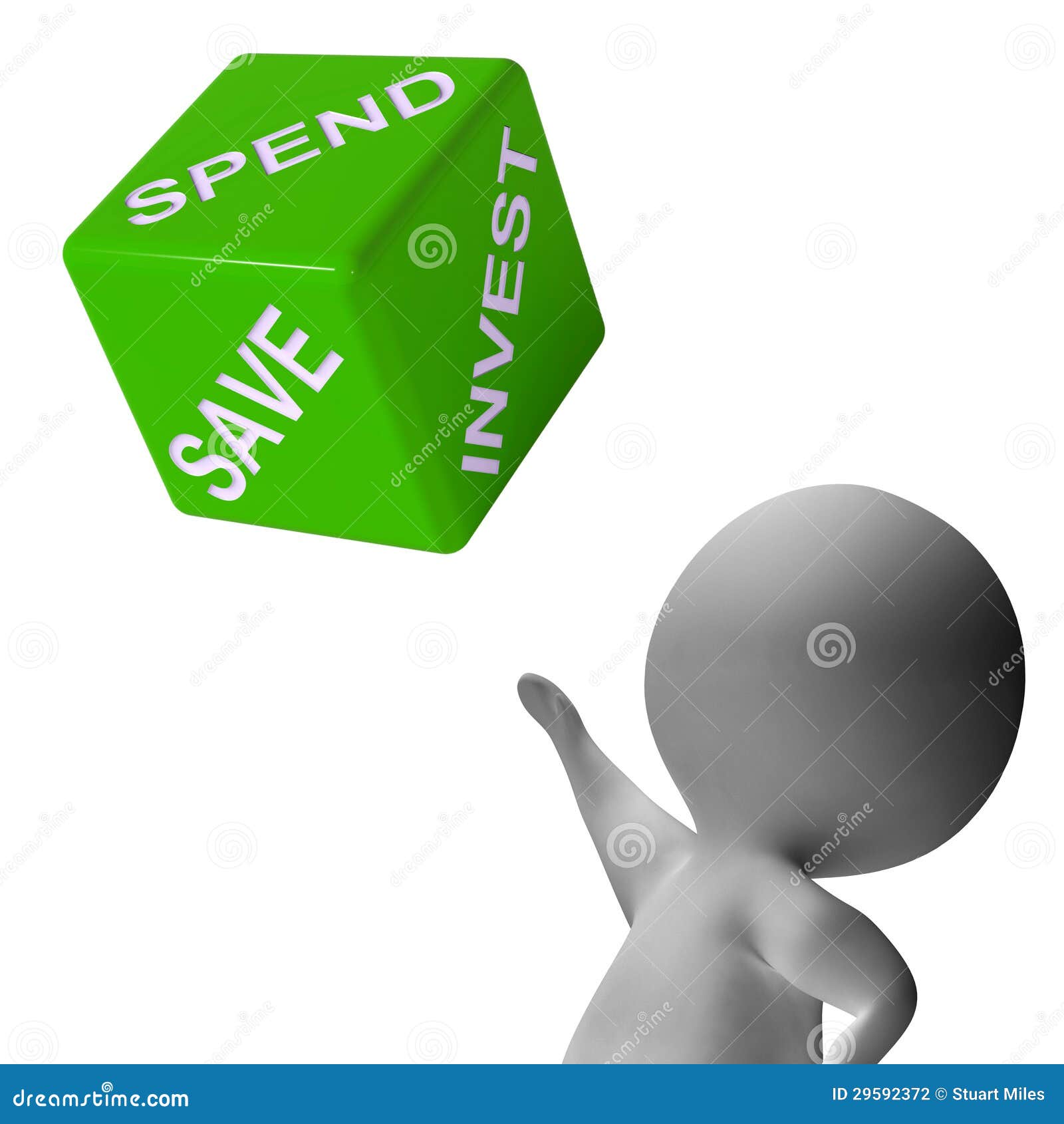 Spend Invest or Save Dice Shows Budgeting Stock Illustration ...