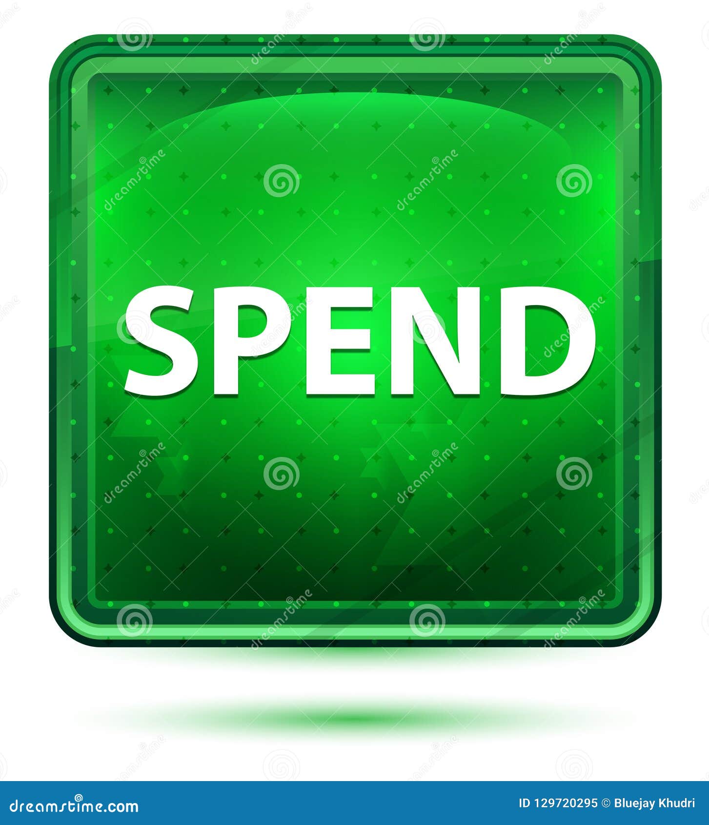 Spend Neon Light Green Square Button Stock Illustration - Illustration ...