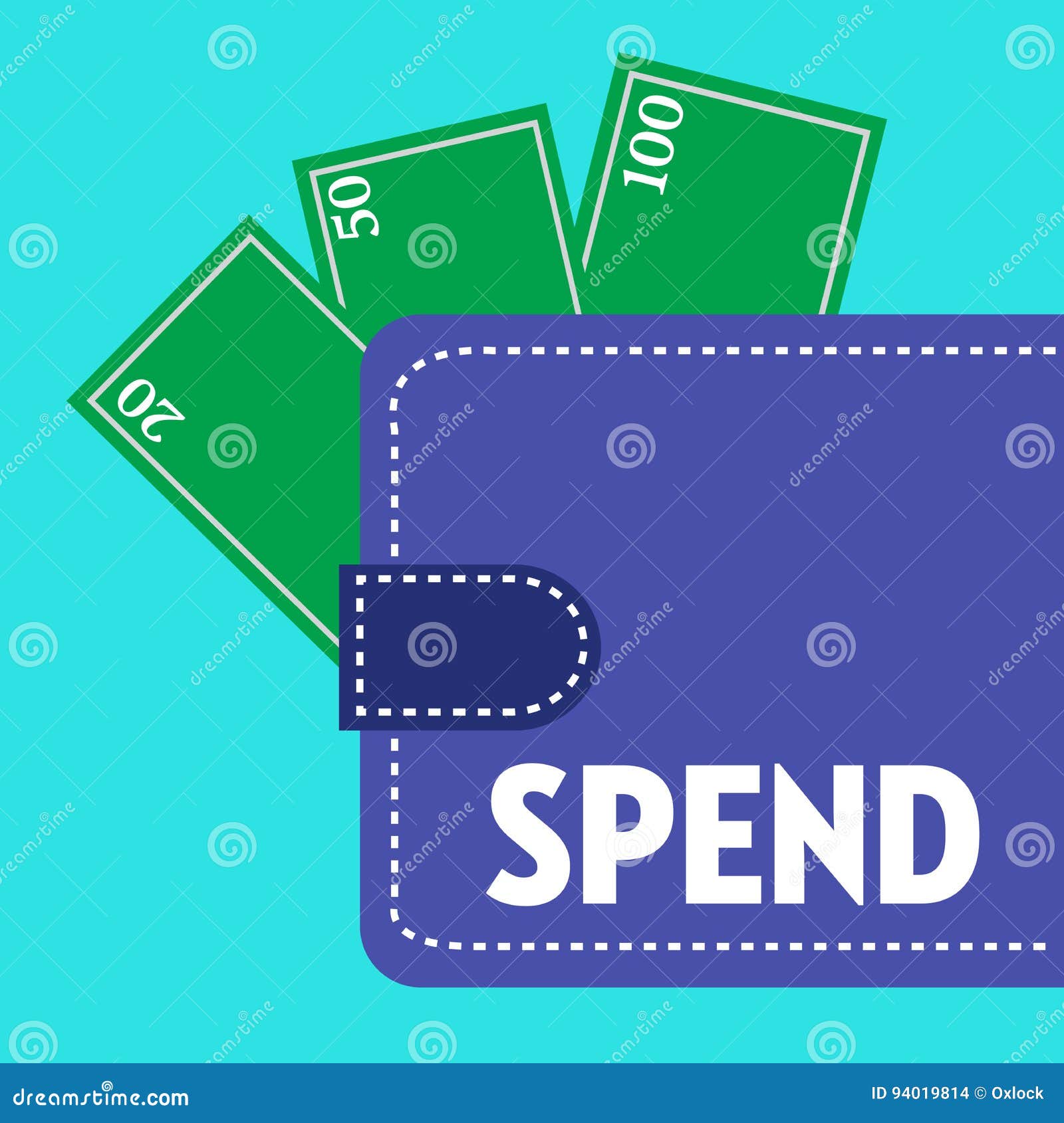 Spend money stock vector. Illustration of currency, graphic - 94019814