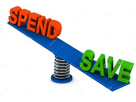 Spend save balance stock illustration. Illustration of fund - 26339996