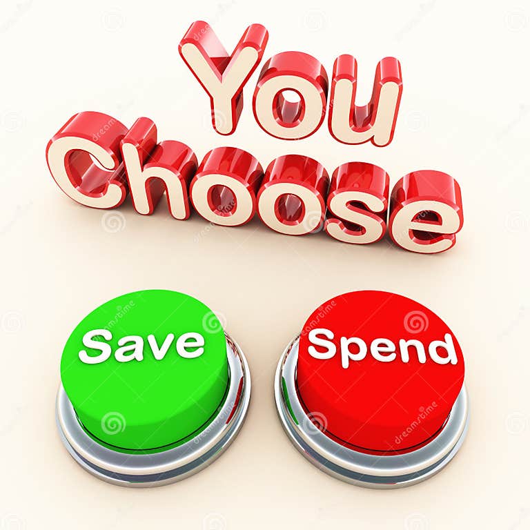 Spend or save choice stock illustration. Illustration of saving - 24419874