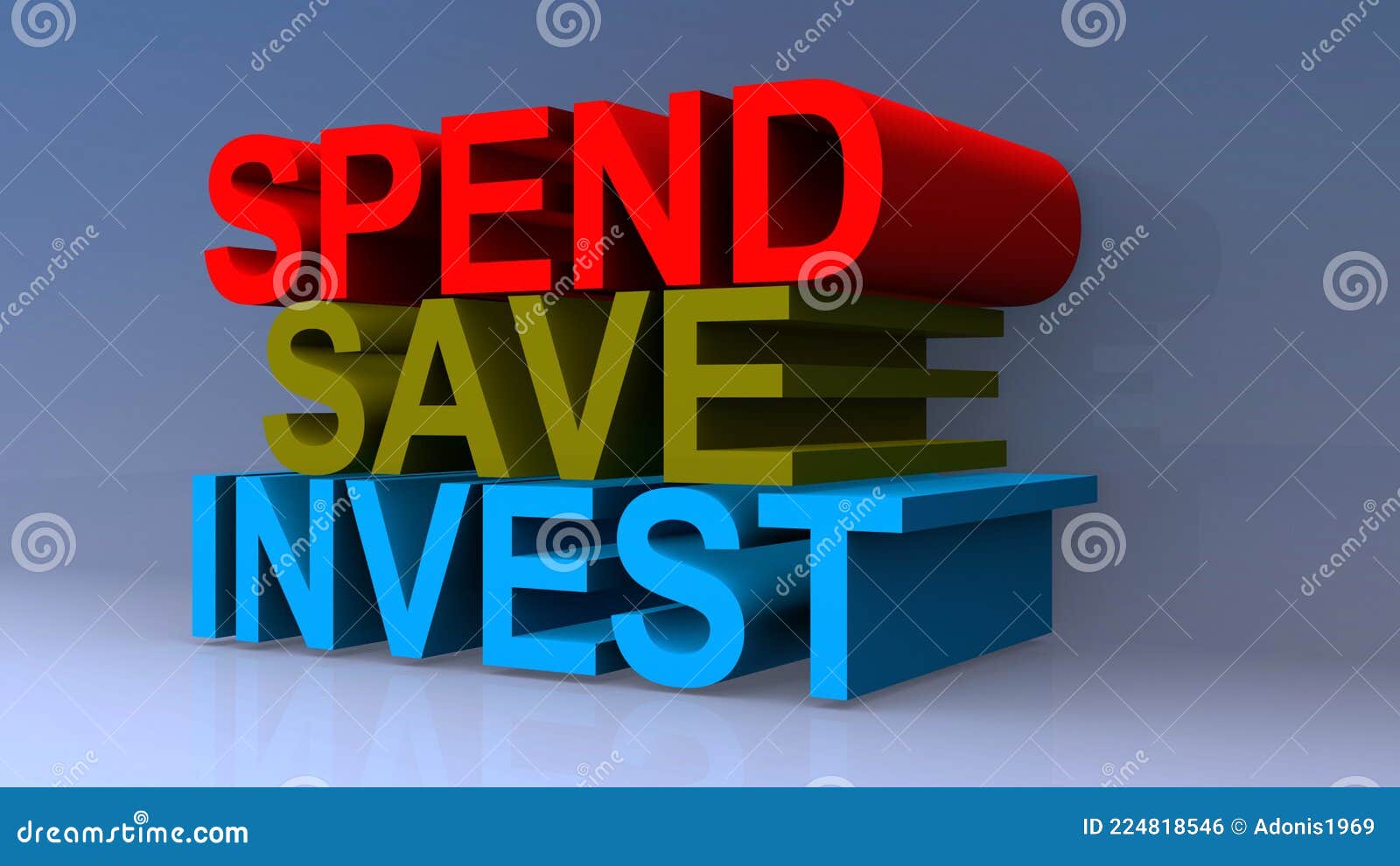 Spend save invest on blue stock illustration. Illustration of currency ...
