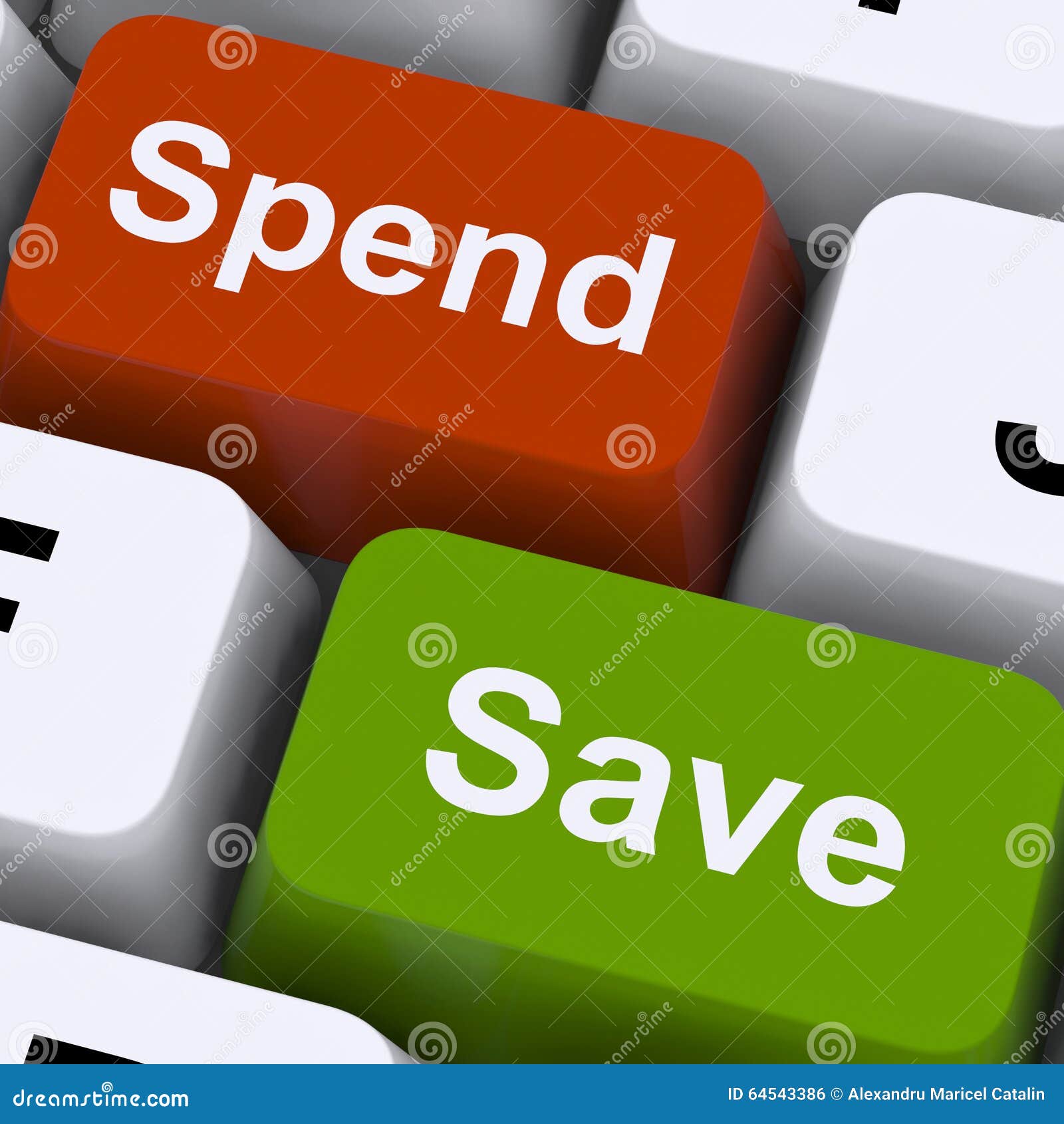 Spend or Save Keys Show Budget and Saving Stock Photo - Image of budget ...