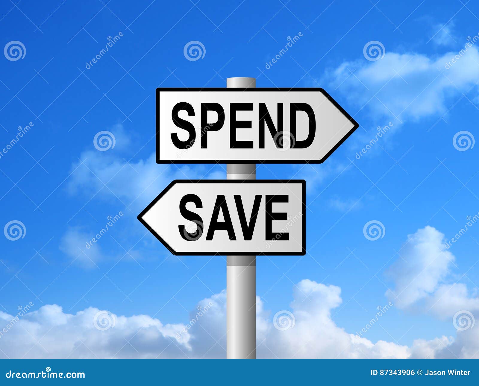 Spend Save Sign stock illustration. Illustration of save - 87343906