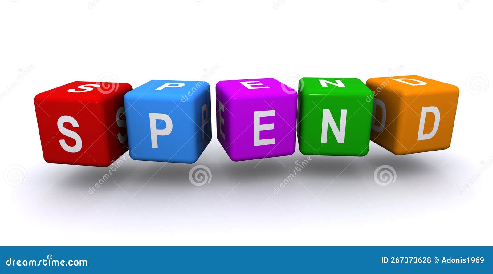 Spend Word Block On White Stock Photography | CartoonDealer.com #267373628