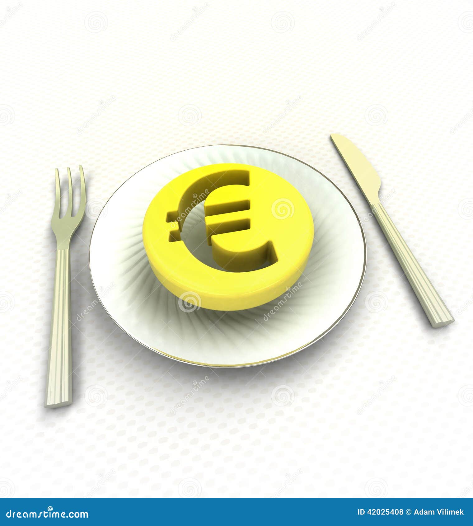 Spend Your Euro Coin for Meal Render Stock Illustration - Illustration ...