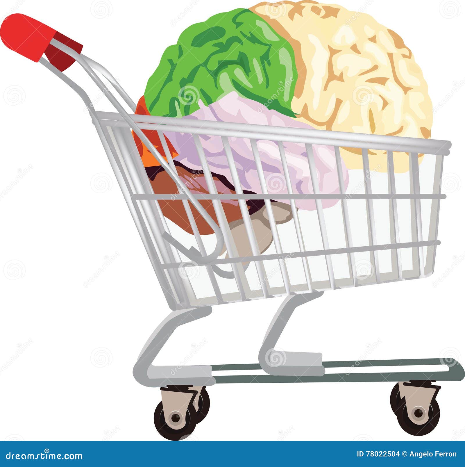 Spending with brain stock vector. Illustration of brain - 78022504