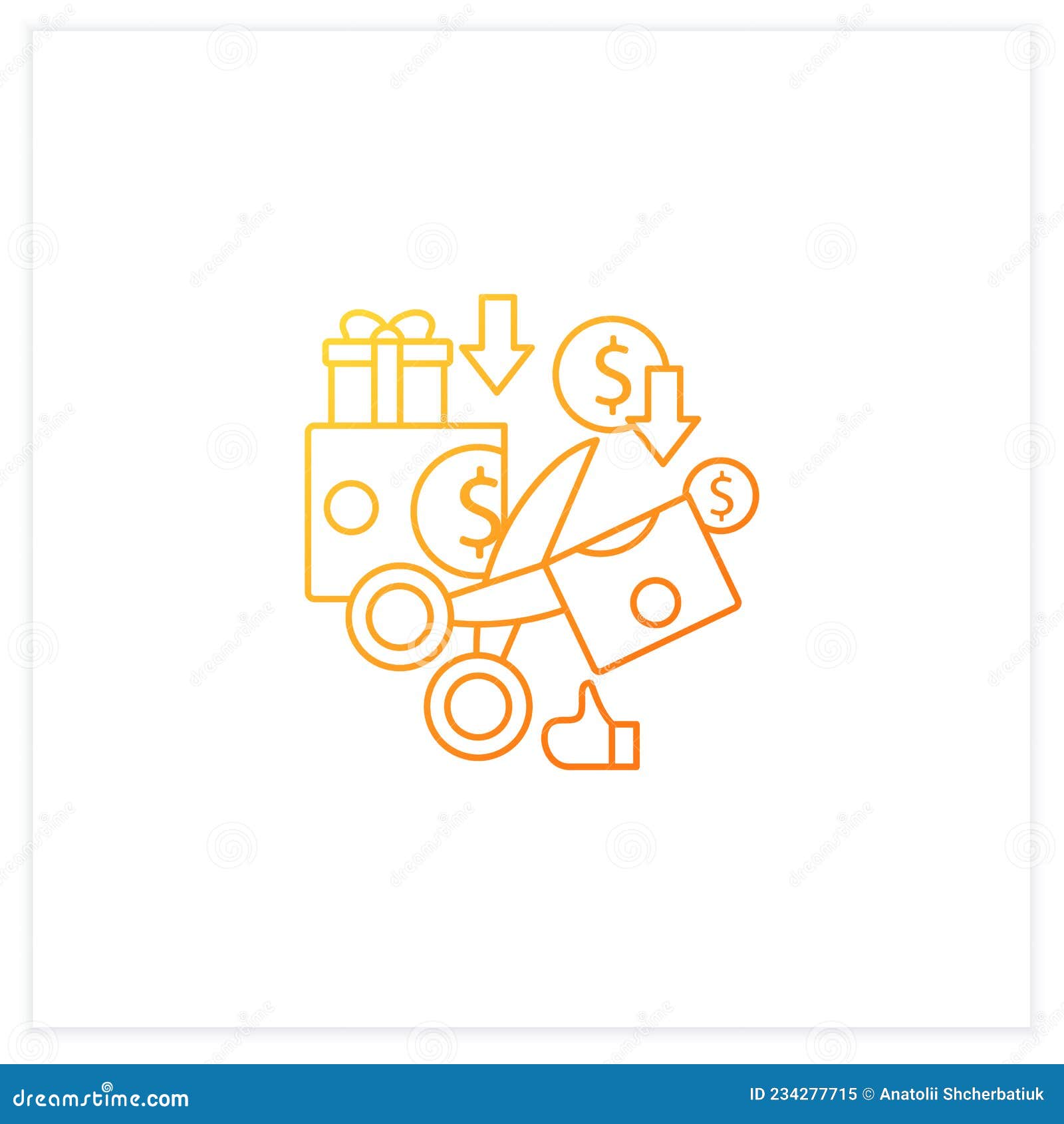 Less Spending Gradient Icon Stock Vector - Illustration of return ...
