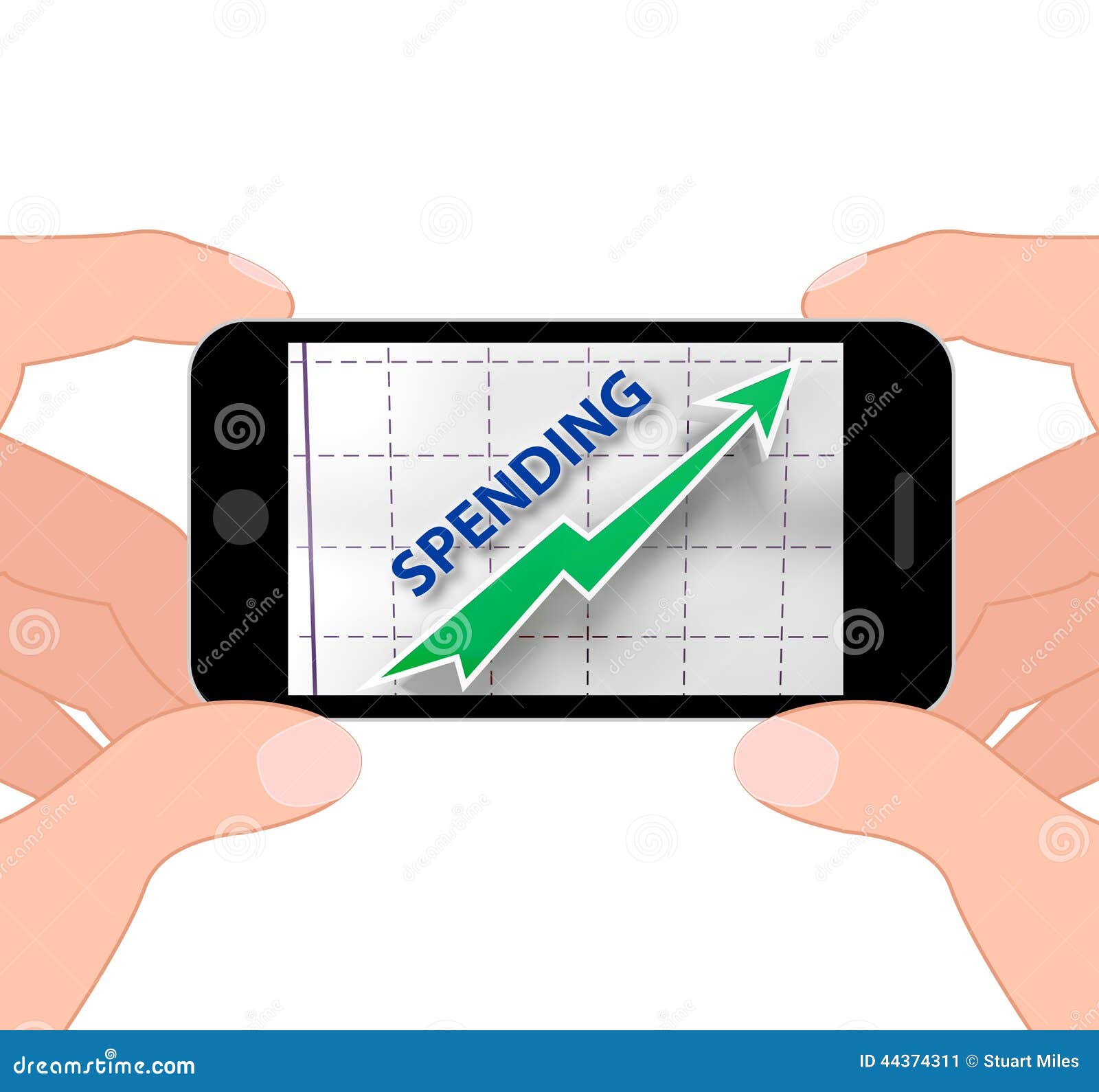 Spending Graph Displays Rise in Outgoings and Costs Stock Illustration ...