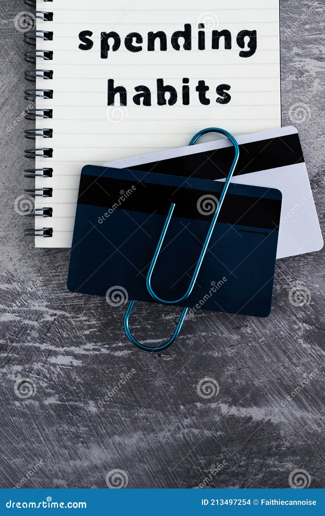 Spending Habits Text on Notepad with Payment Cards Next To it, Money ...