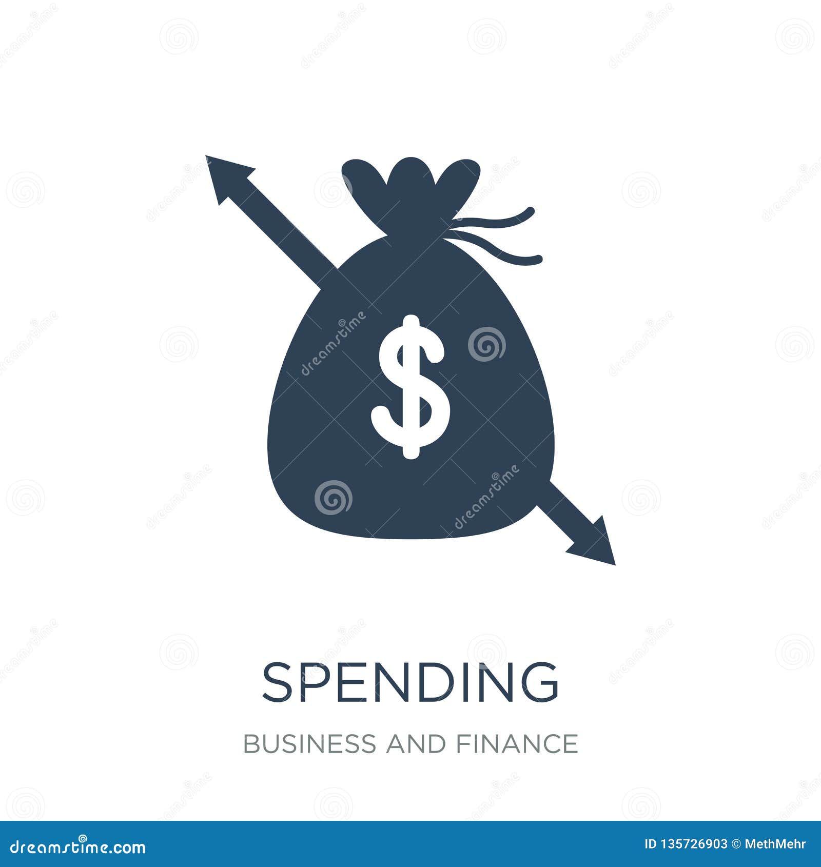 Spending Icon in Trendy Design Style. Spending Icon Isolated on White ...