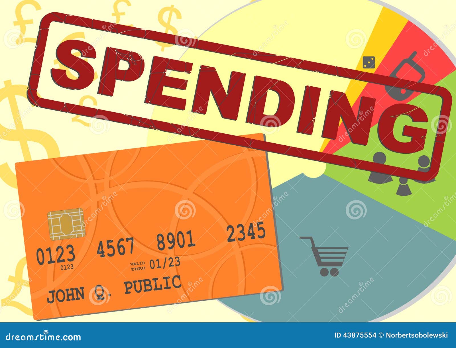 Spending stock vector. Illustration of commercial, card - 43875554