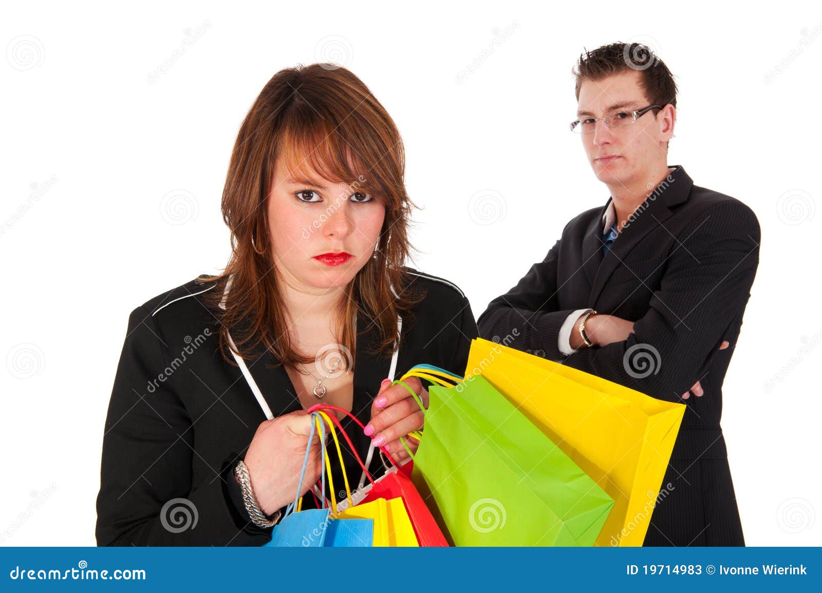 Spending money stock image. Image of isolated, girl, studio - 19714983