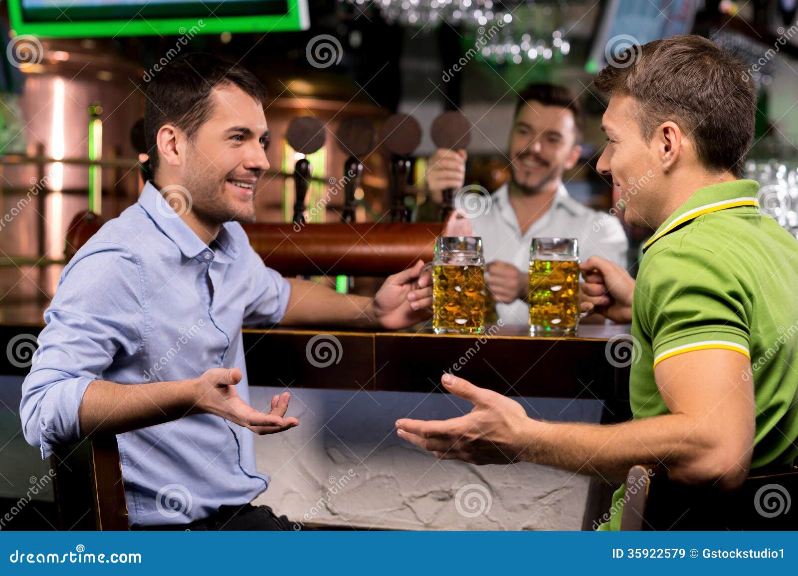 Spending time in bar. stock image. Image of froth, draught - 35922579