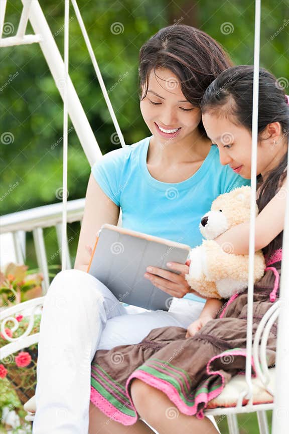 Spending time with mom stock image. Image of little, outdoors - 25528777