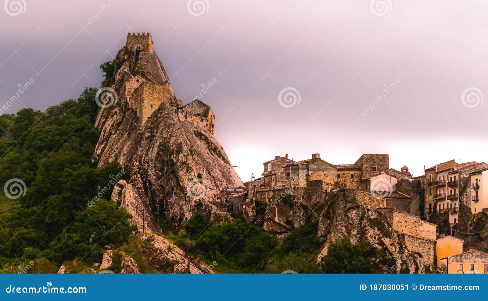 The Sperlinga Castle and a Bit of the Town Stock Image - Image of ...