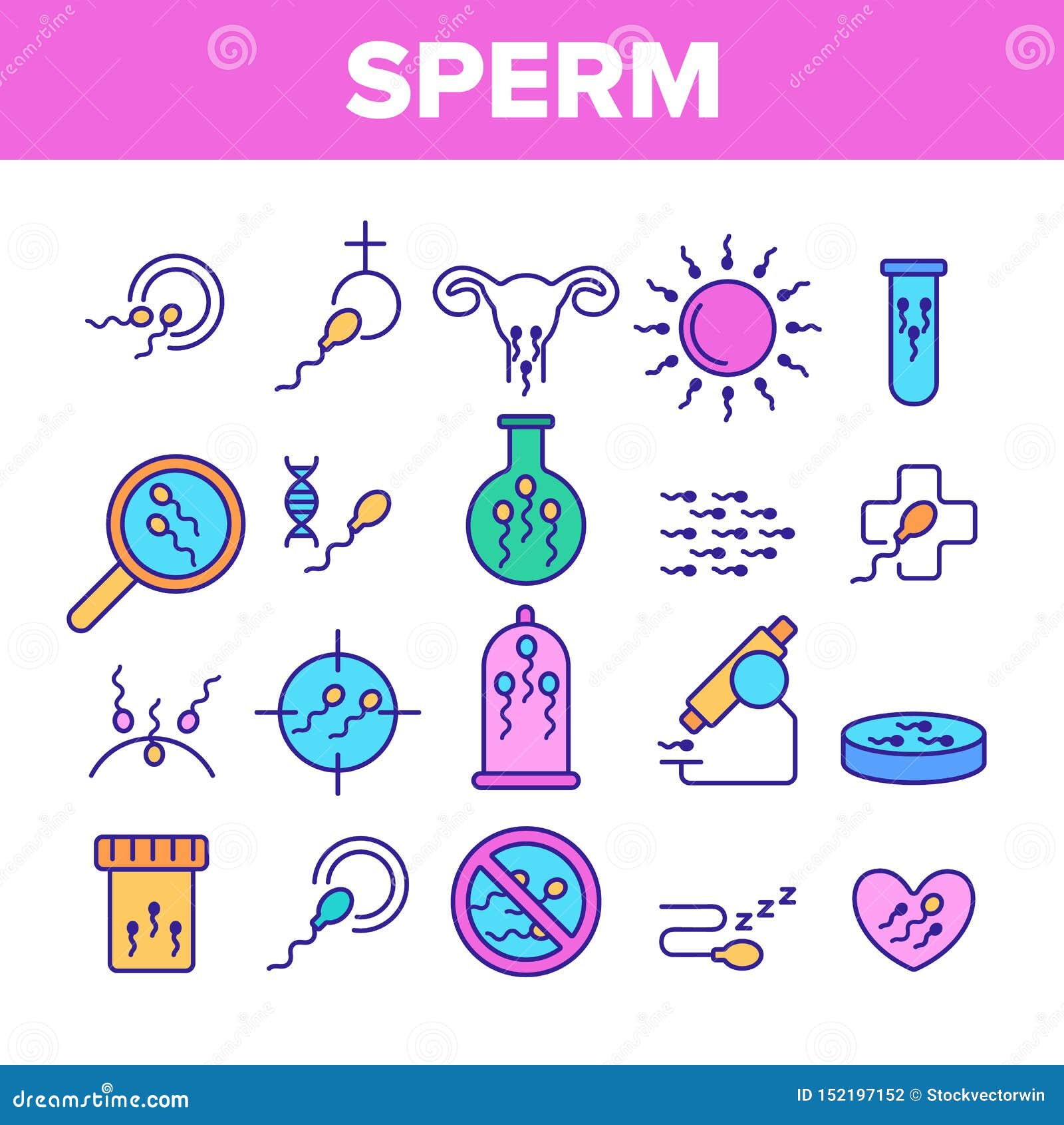 Sperm Cells Vector Color Line Icons Set Stock Vector - Illustration of ... Sperm Cells Vector Color Line Icons Set Stock Vector - Illustration of ...