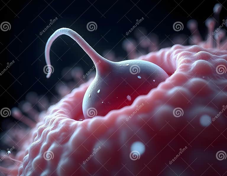 Sperm Entering Egg Fertility Microscopic Cellular Fertilization ...