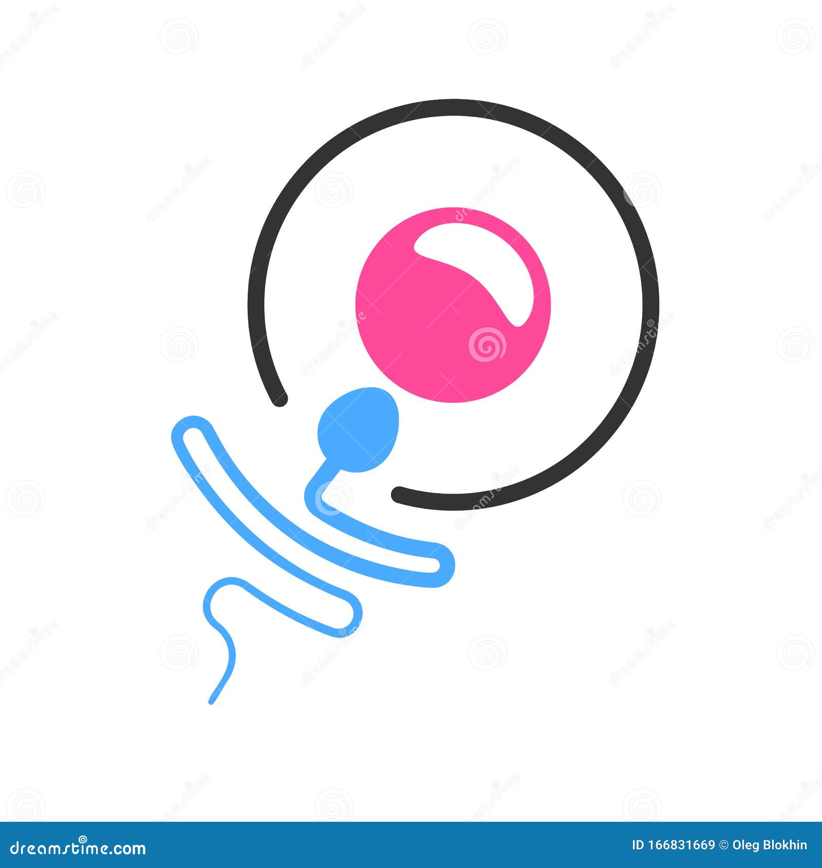Sperm Fertilizes the Egg Isolated Icon. IVF Laboratory Logo Template ...