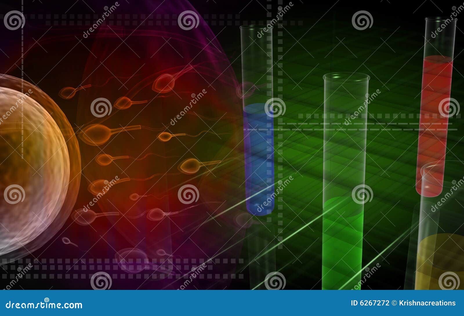 Sperm of Human and Test Tubes Stock Illustration - Illustration of ...