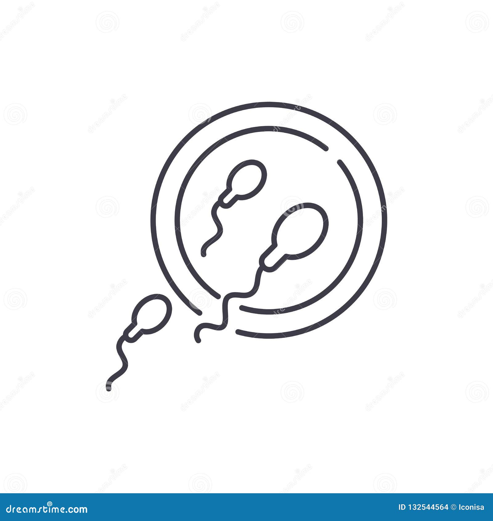 Sperm Line Icon Concept Sperm Vector Linear Illustration Symbol Sign