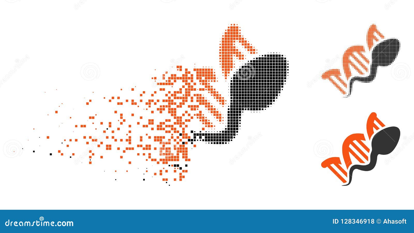 Dispersed Pixel Halftone Sperm Replication Icon Stock Vector ...