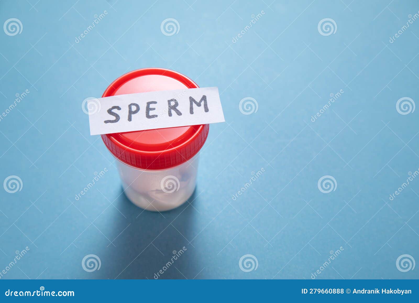 Sperm Sample Collection Container Stock Photo - Image of fertilization ...