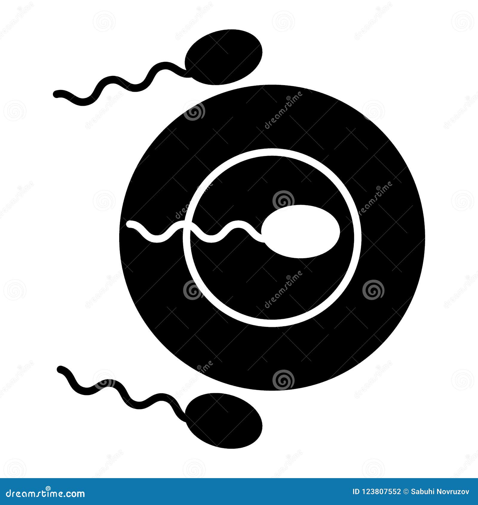 Spermatozoa, Fertilization Solid Icon. Vector Illustration Isolated on ...