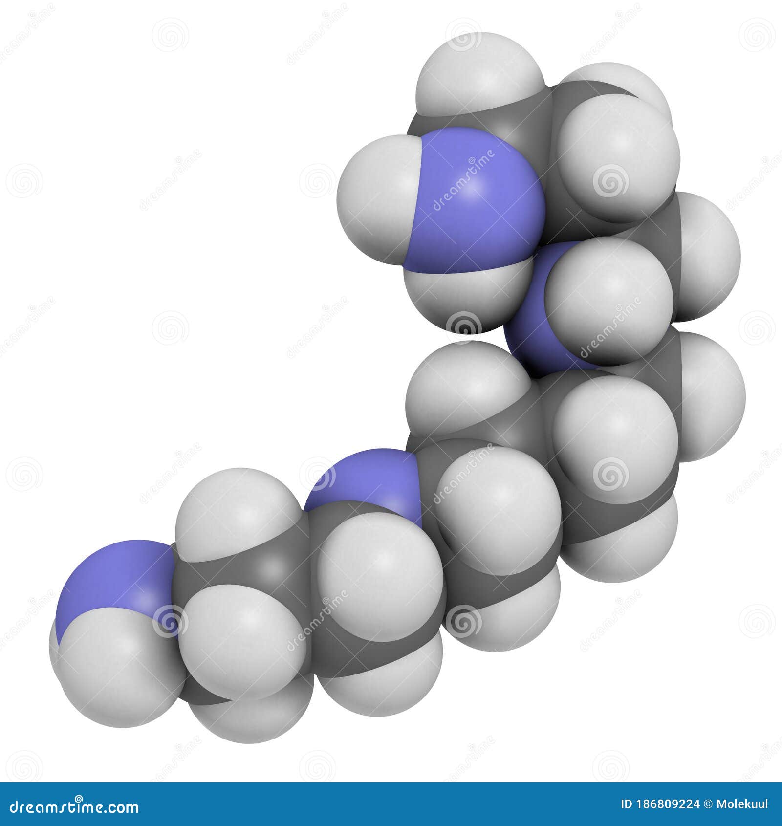 Spermine Molecular Structure, 3d Model Molecule, C10h26n4, Structural ...