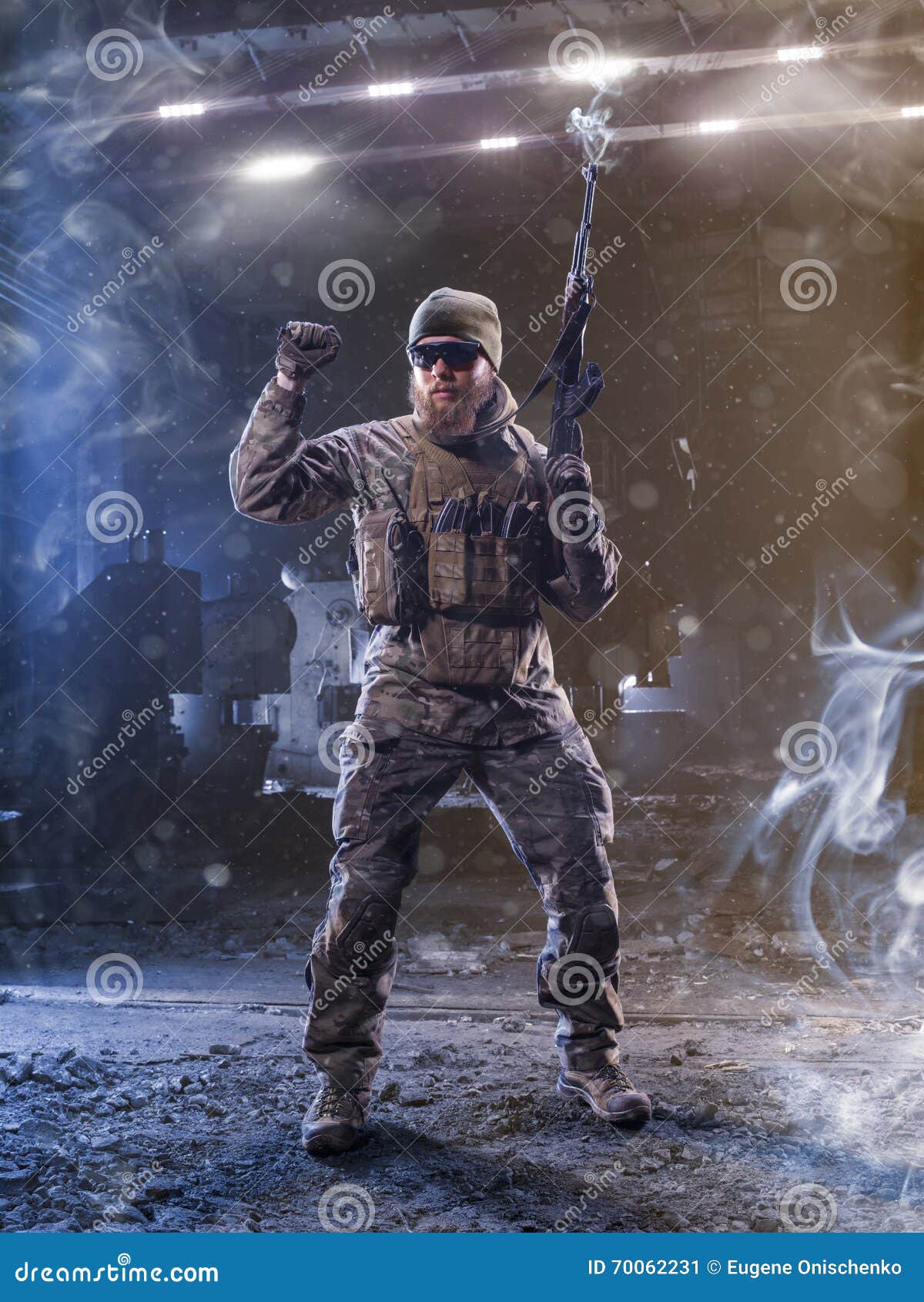 Spesial Forces Soldier Attacks the Enemy Stock Image - Image of aiming ...