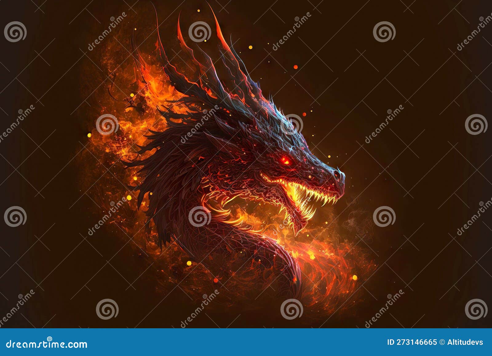 Spewing Fire from Mouth of Evil and Dangerous Red Dragons Stock ...