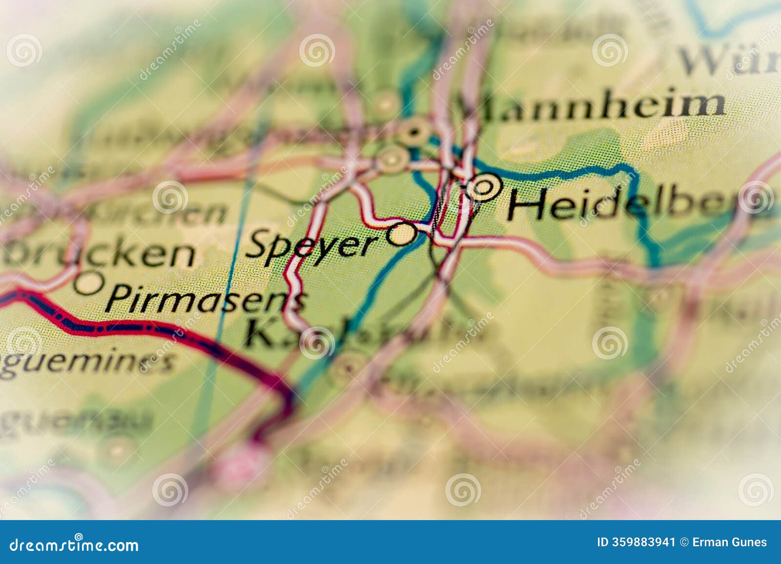 Speyer, Germany Highlighted on a World Map Stock Image - Image of ...