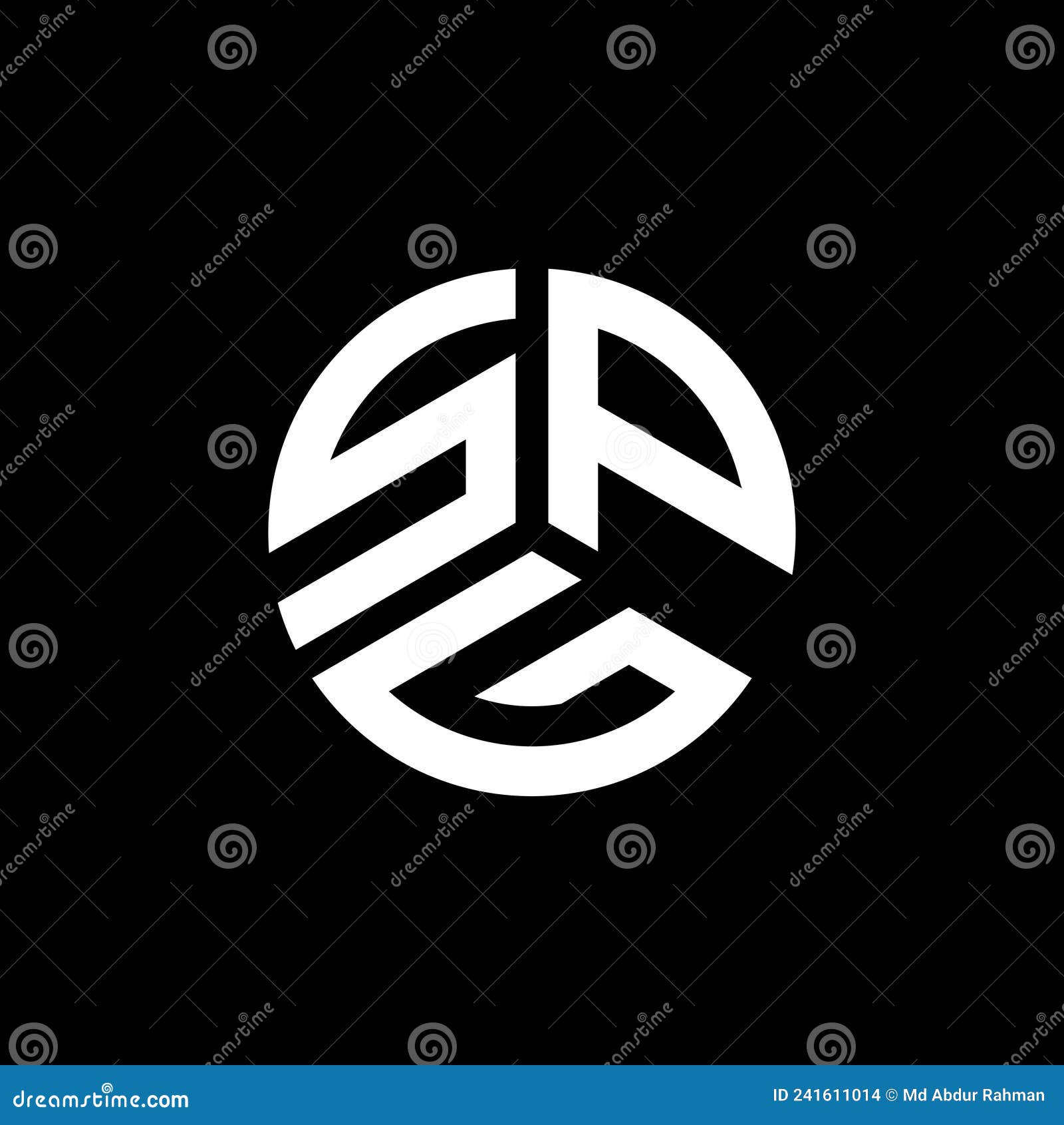 SPG Letter Logo Design on Black Background. SPG Creative Initials ...