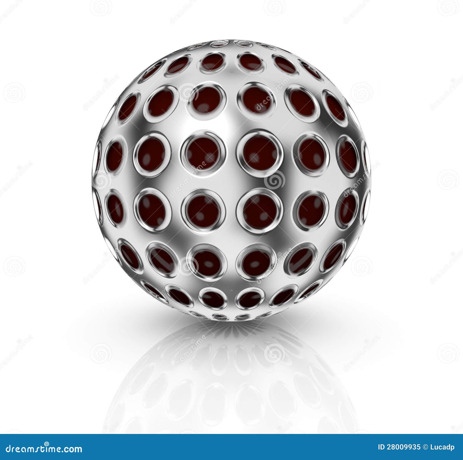 Red 3D Sphere With Mapped White Starlets Texture Cartoon Vector ...